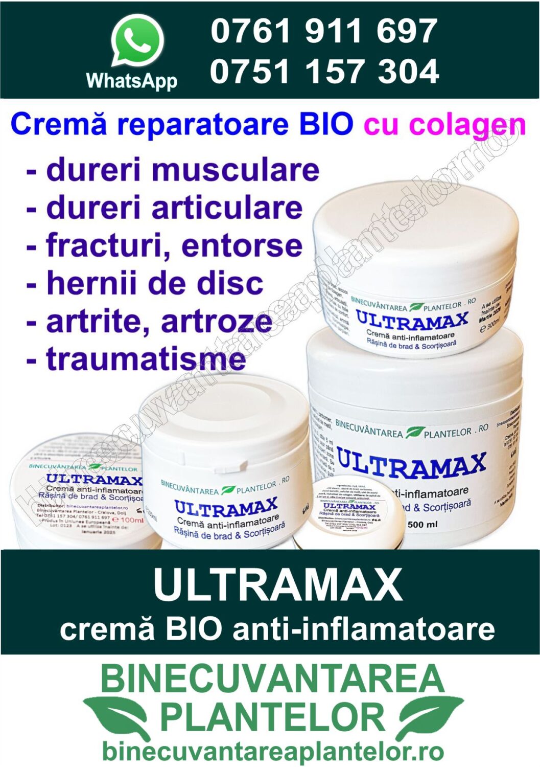 ULTRAMAX - CEA MAI BUNĂ CREMĂ pentru articulații cu colagen
