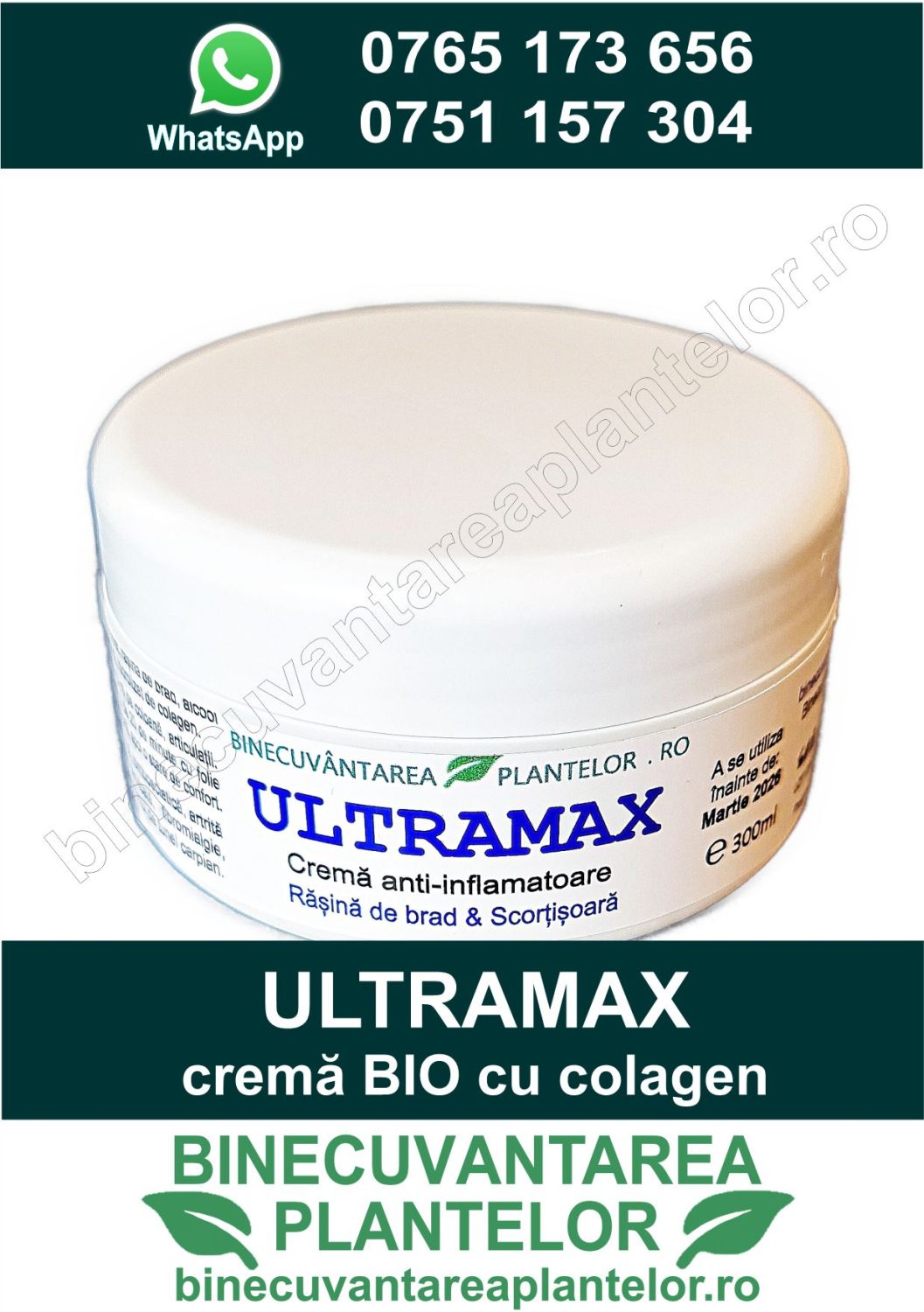 ULTRAMAX - CEA MAI BUNĂ CREMĂ pentru articulații cu colagen