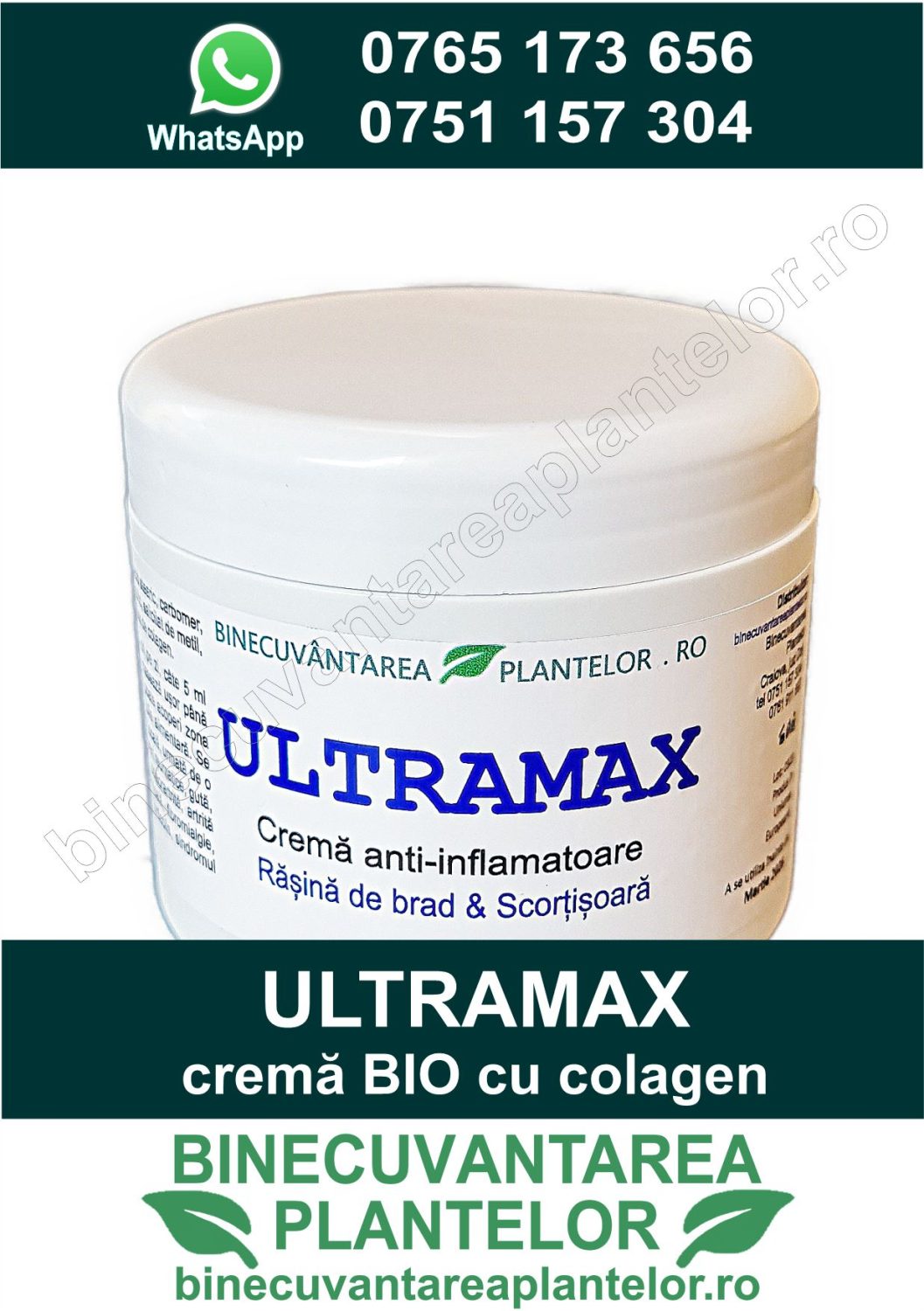 ULTRAMAX - CEA MAI BUNĂ CREMĂ pentru articulații cu colagen
